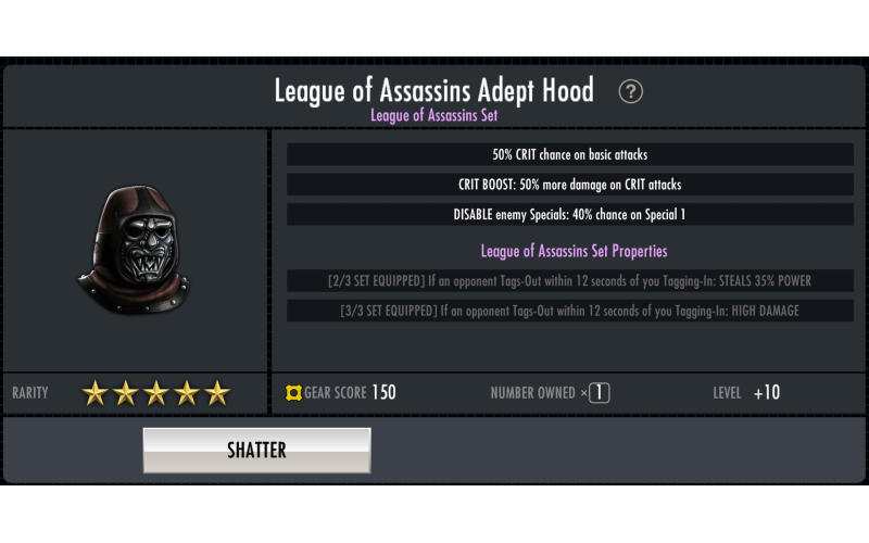 League of Assassins Adept Hood